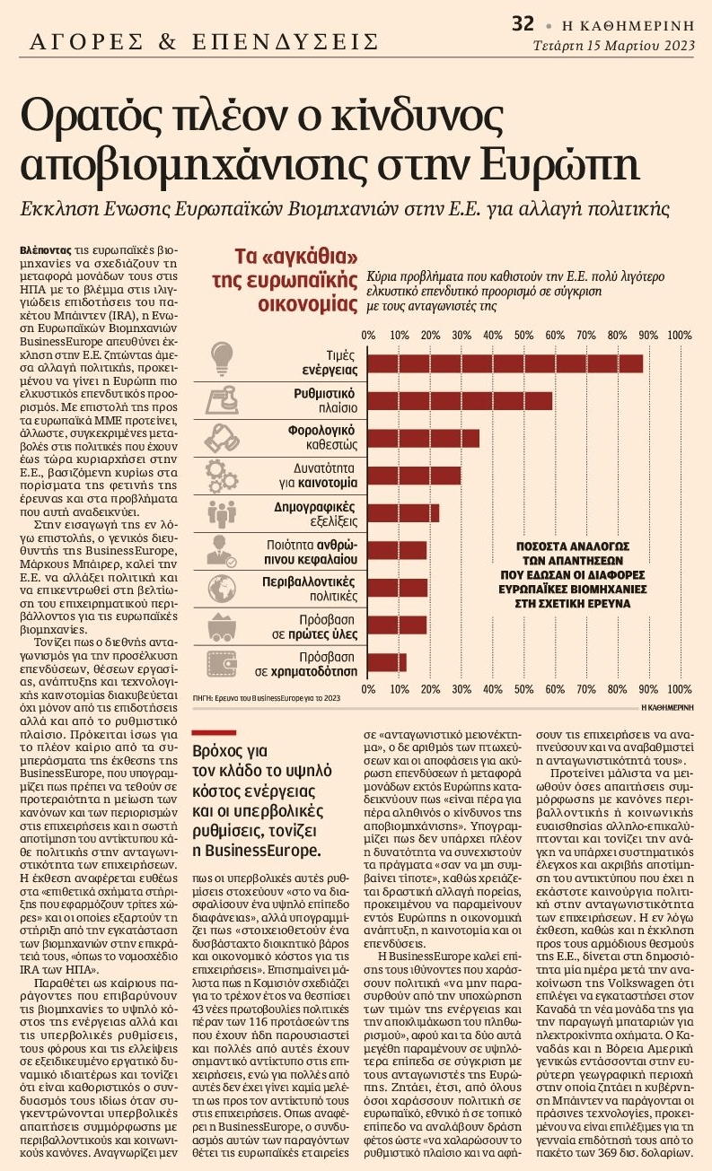 SOS για αποβιομηχάνιση της Ευρώπης - Κίνημα Υπέρβαση