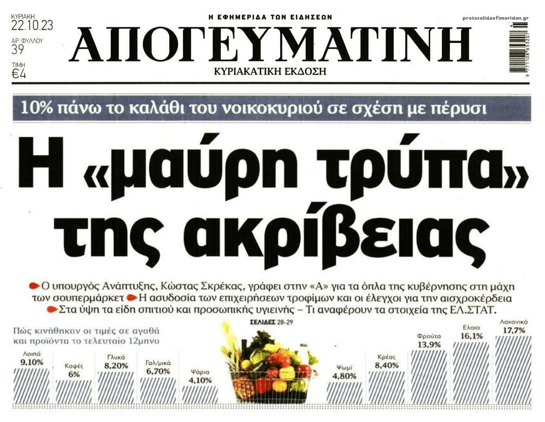 Χωρίς τέλος η "μαύρη τρύπα" της ακρίβειας - Κίνημα Υπέρβαση