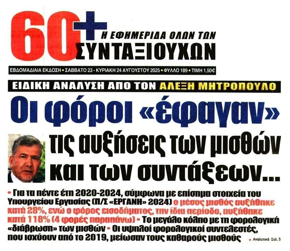 Οι φόροι έφαγαν τις όποιες αυξήσεις μισθών-συντάξεων! - Κίνημα Υπέρβαση