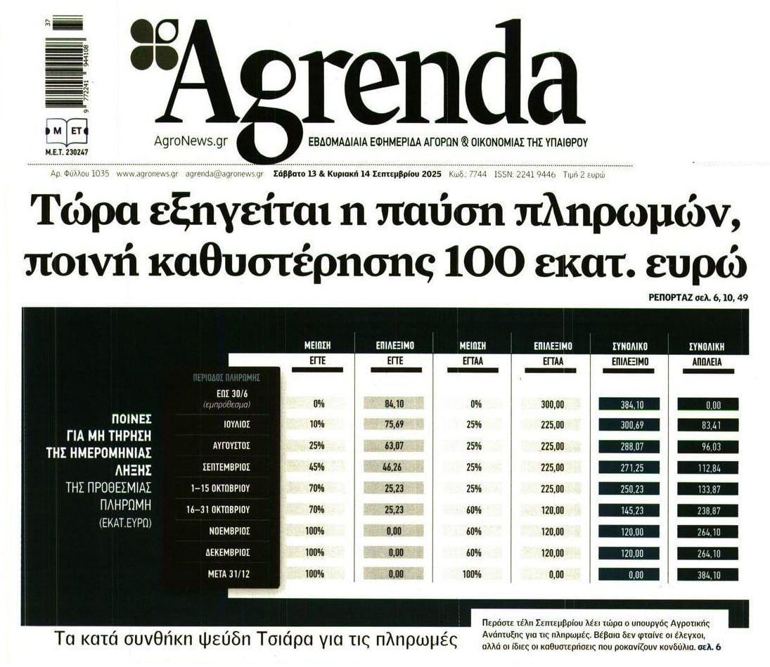Αγρότες: Οι καθυστερήσεις πληρωμών ροκανίζουν τα κονδύλια! - Κίνημα ...